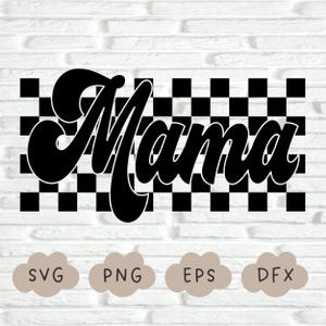 Checkered Mama Svg, Retro Mama PNG, Mom Checkered Shirt Design, Retro ...