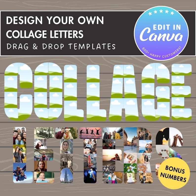 Design Your Own Photo Collage in Canva, Letters & Numbers Canva Frames ...