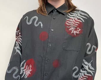 Snake Button up Shirt - Etsy