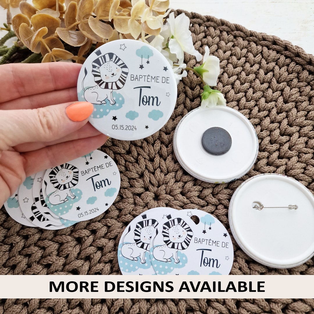 Personalized Christening Magnets and Badges, Stickers and Gift Tags ...
