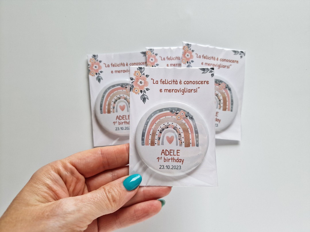 Boho Rainbow Girl Baptism or Birthday Favors - Cute Thank You Magnets ...