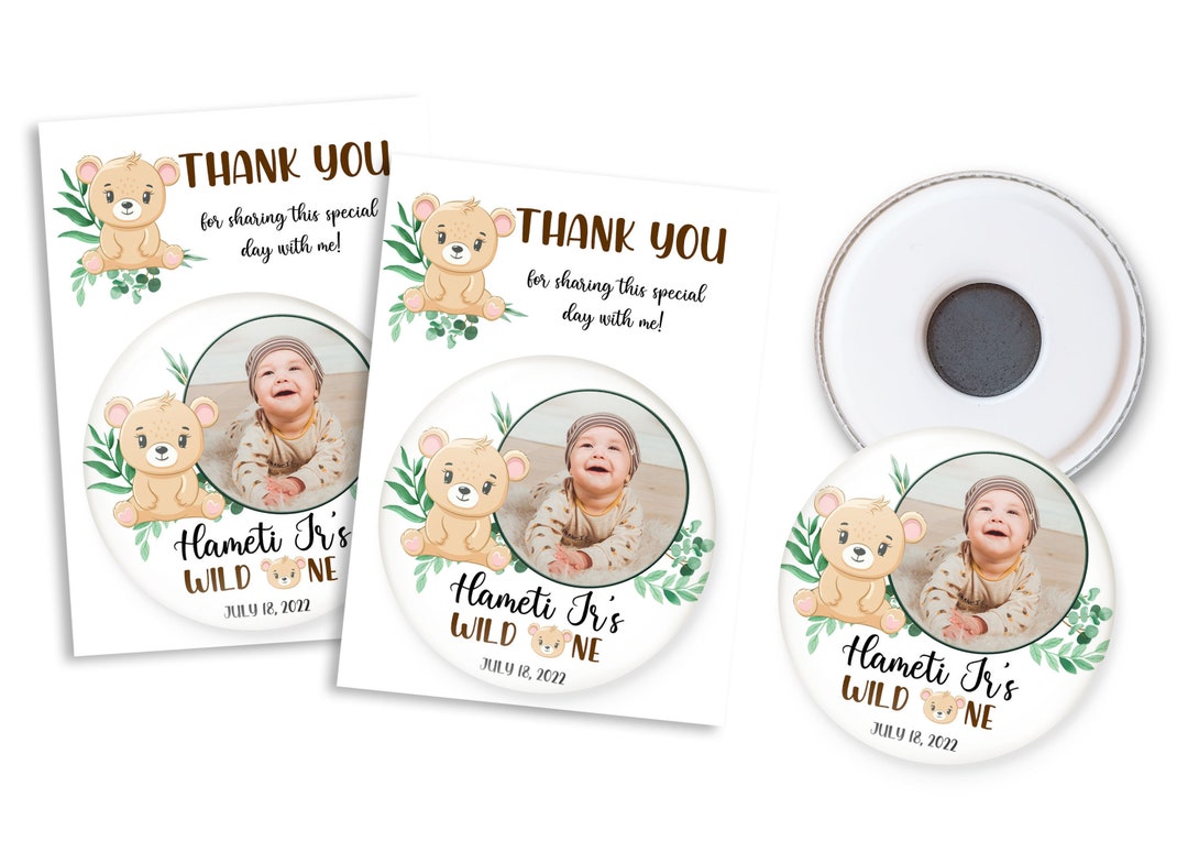 1st Birthday Souvenir Birthday Magnets Teddy Bear Party - Etsy