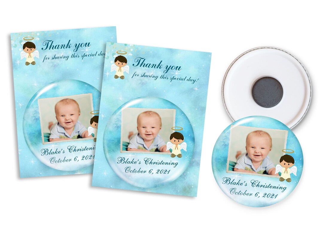 Baptism Party Favors, Christening Favors, Personalized Magnets With ...