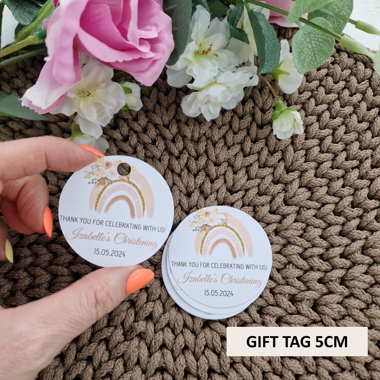 Personalized Baptism Magnet, Button Pin Badge, Thank You Stickers or ...