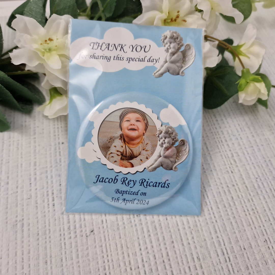 Baptism Magnets, Thank You Gifts for Guests, Angel Theme - Etsy
