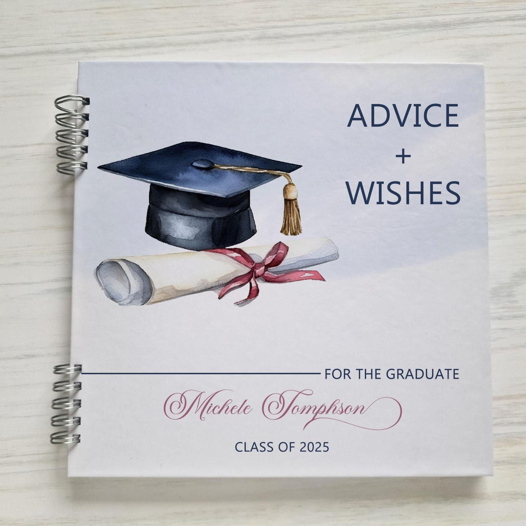 2025 Graduation Guest Book for Advice and Wishes - Custom Graduate ...