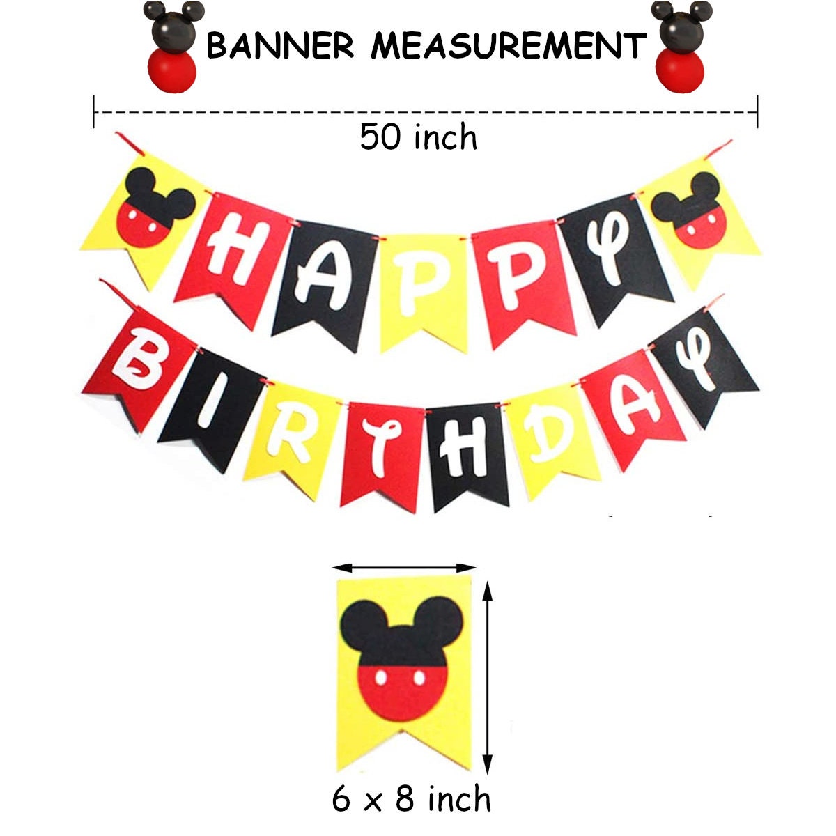 146 Pcs Mickey Theme Birthday Balloons Arch Garland Kit With Happy ...