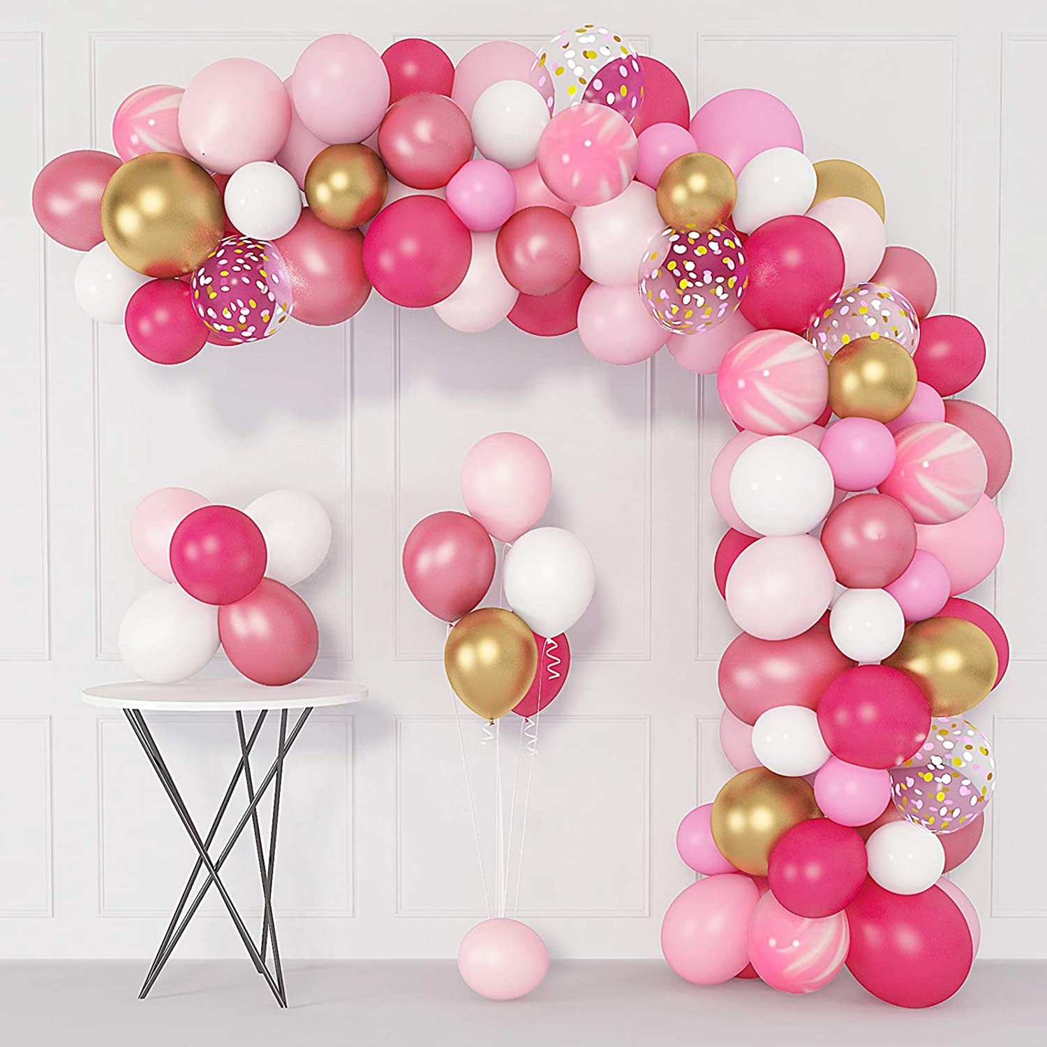 Hot Pink Balloon Garland Arch Kit with Hot Pink Light Pink | Etsy