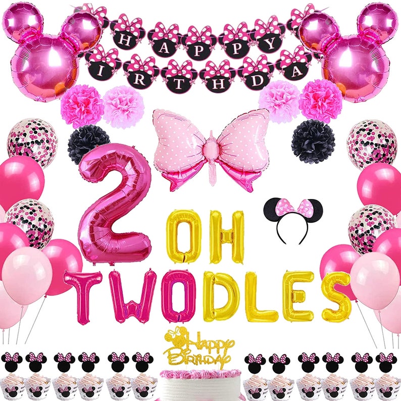 Minnie Theme 2nd Birthday Party Decoration Supplies Oh | Etsy