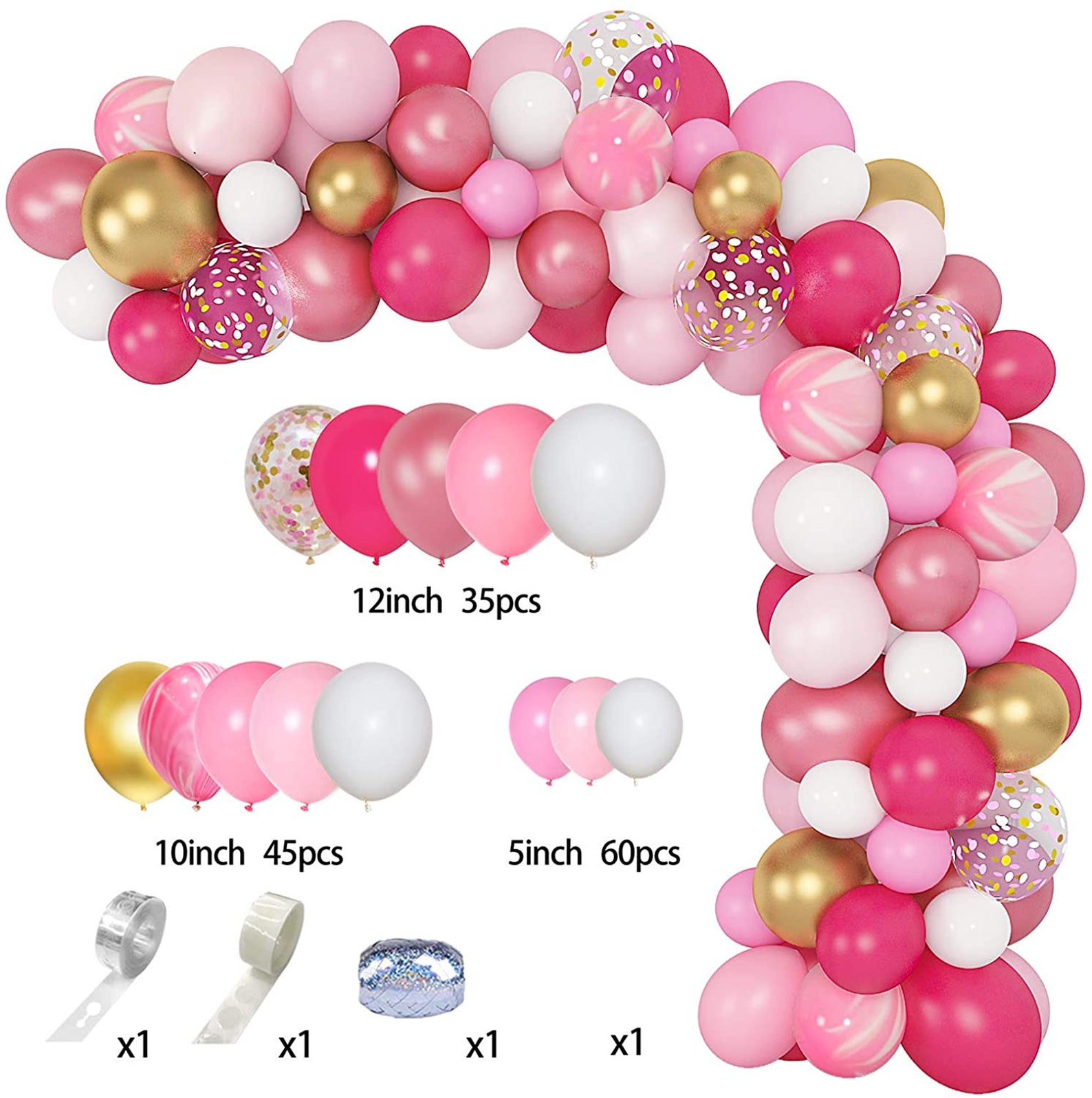 Hot Pink Balloon Garland Arch Kit With Hot Pink Light Pink | Etsy