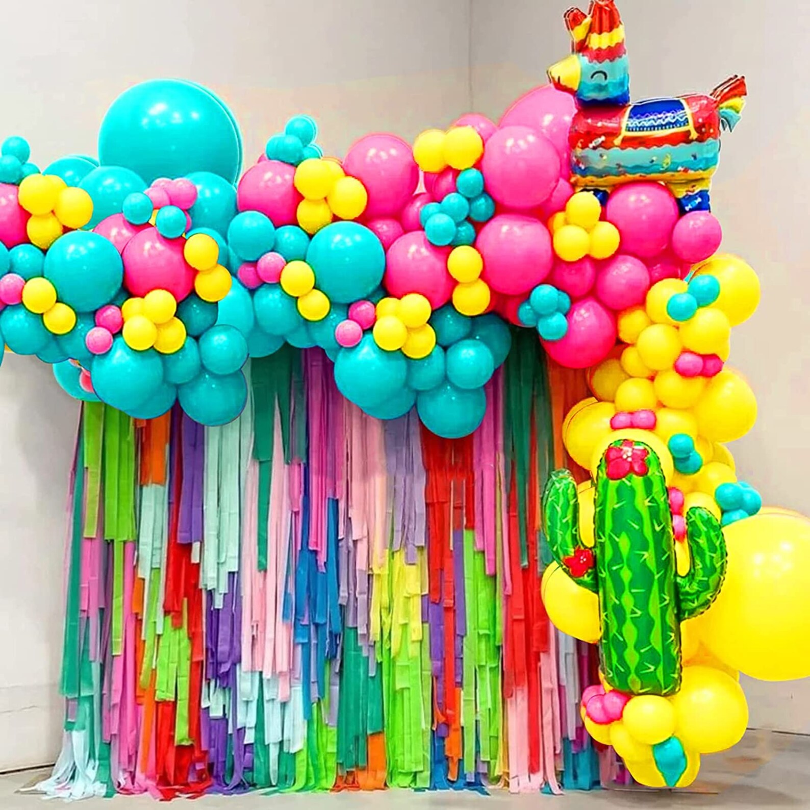 130 Pcs Mexican Fiesta Cactus Party Decorations Balloon Garland Arch ...