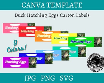 Editable Duck Eggs Carton Label Template, Custom Duck Eggs Carton Label ...