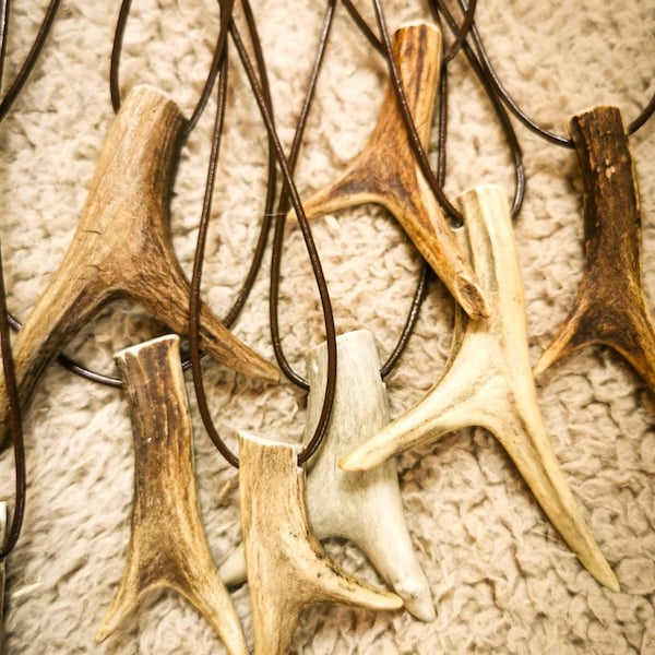 Deer Antler Pendant - Etsy