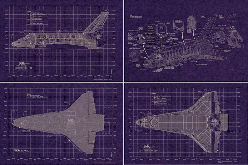 NASA Space Shuttle Poster Set - Etsy