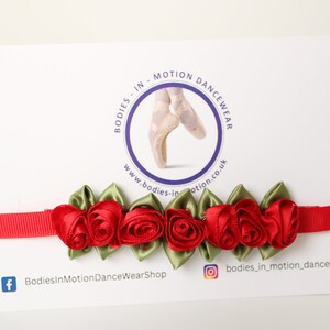 Red Rose Bun Wrap, Beautiful Ballet Bun Wrap, Floral Bun Wrap, Hair ...