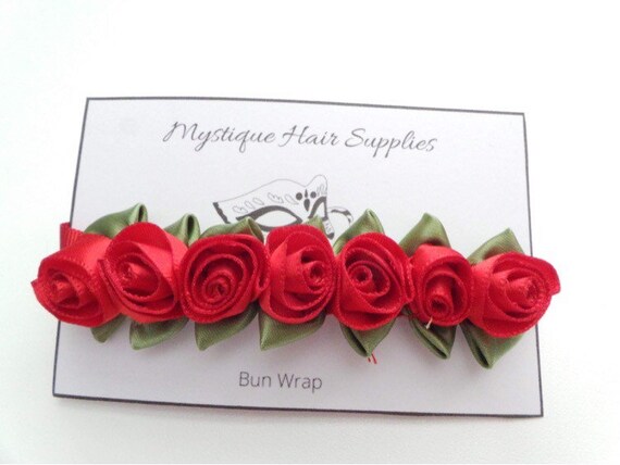 Red Rose Bun Wrap Beautiful Ballet Bun Wrap Floral Bun Wrap | Etsy