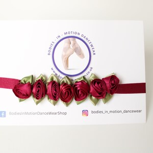 Red Rose Bun Wrap, Beautiful Ballet Bun Wrap, Floral Bun Wrap, Hair ...