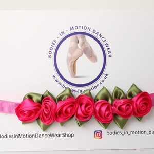 Red Rose Bun Wrap, Beautiful Ballet Bun Wrap, Floral Bun Wrap, Hair ...