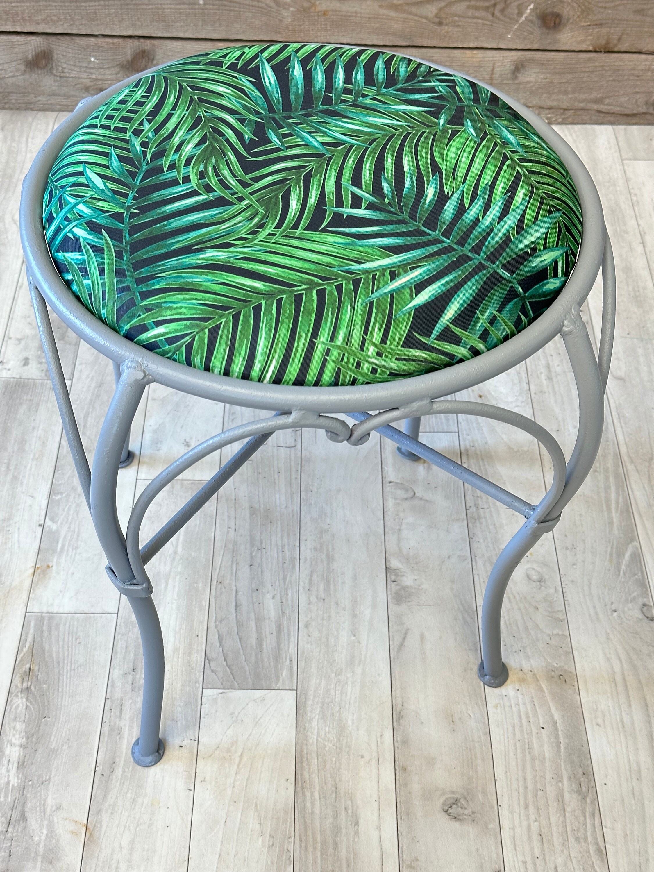 Coloured Low Metal Framed Upcycled Stool I Multi-coloured Stools I ...