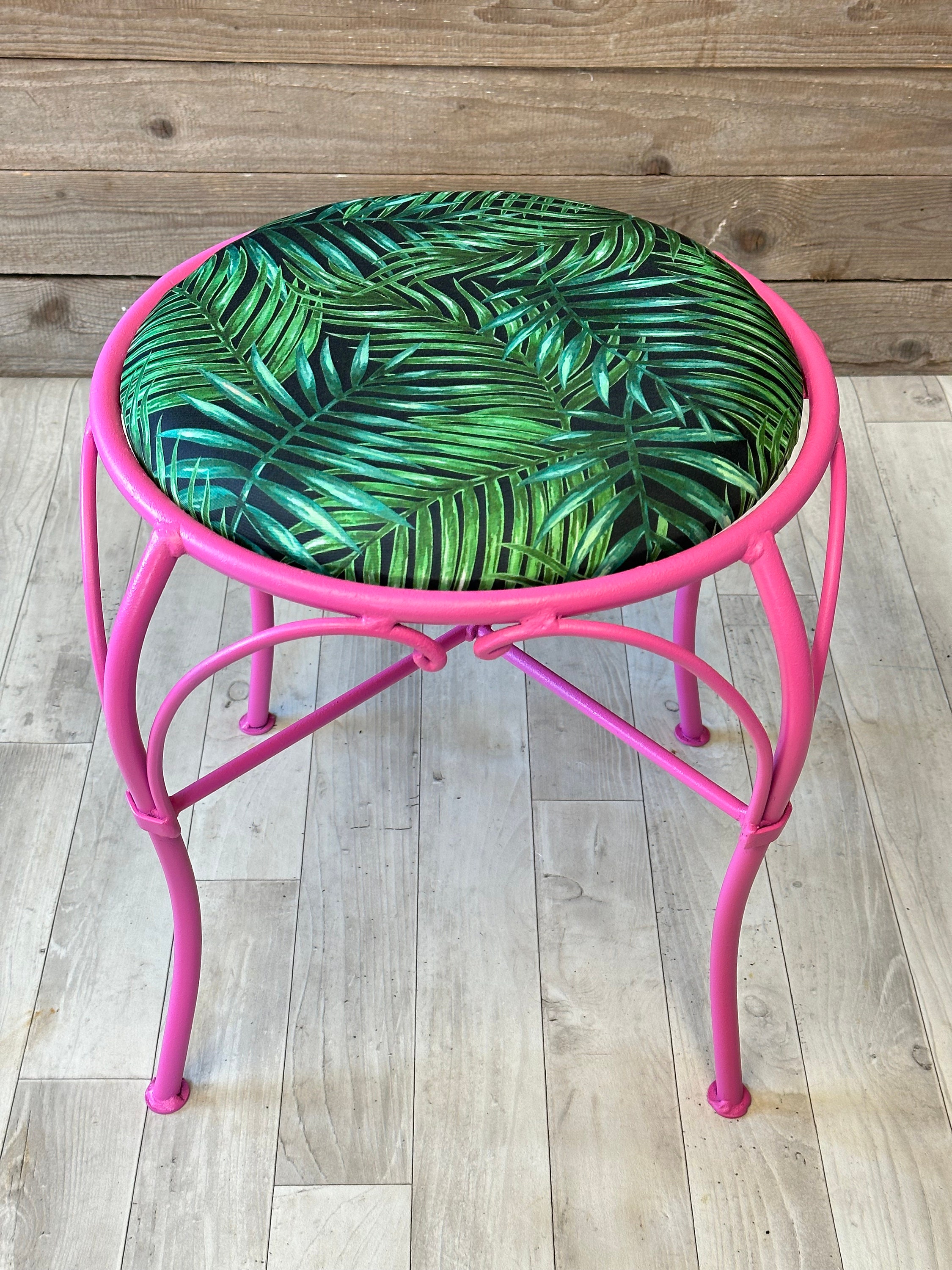 Coloured Low Metal Framed Upcycled Stool I Multi-coloured Stools I ...