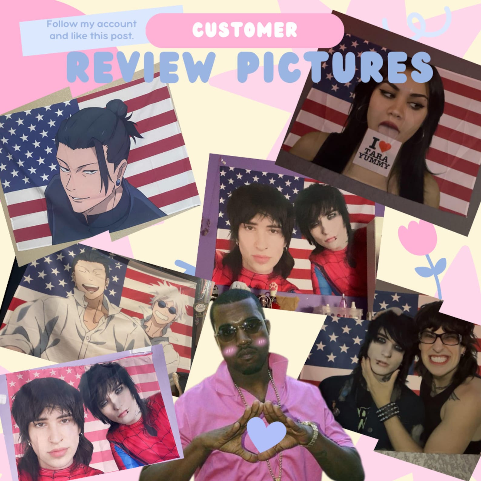 Caseoh American FREE TRACKED SHIPPING Flag Wall Tapestry/twitch Stream ...