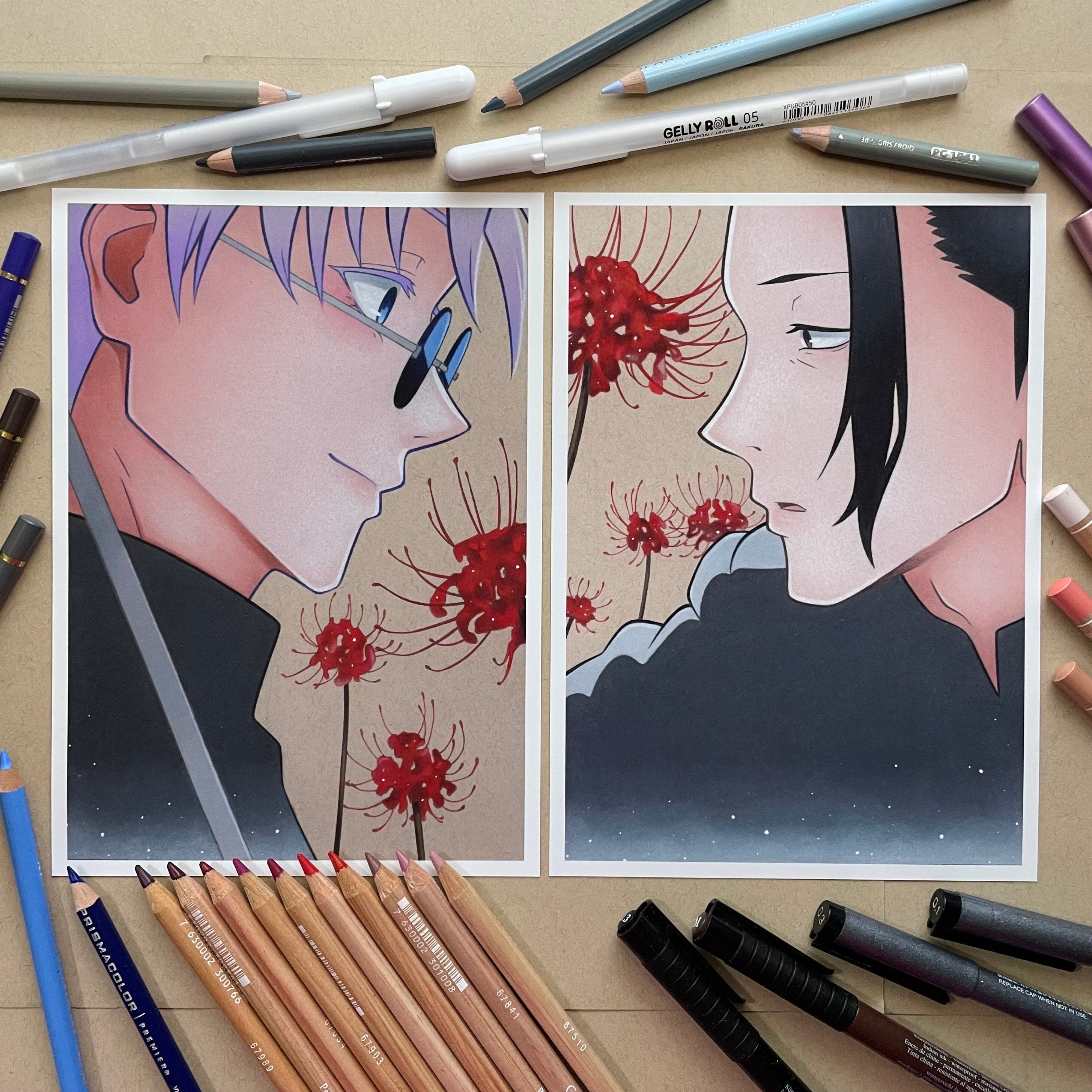 Satosugu Anime Drawing Print - Etsy