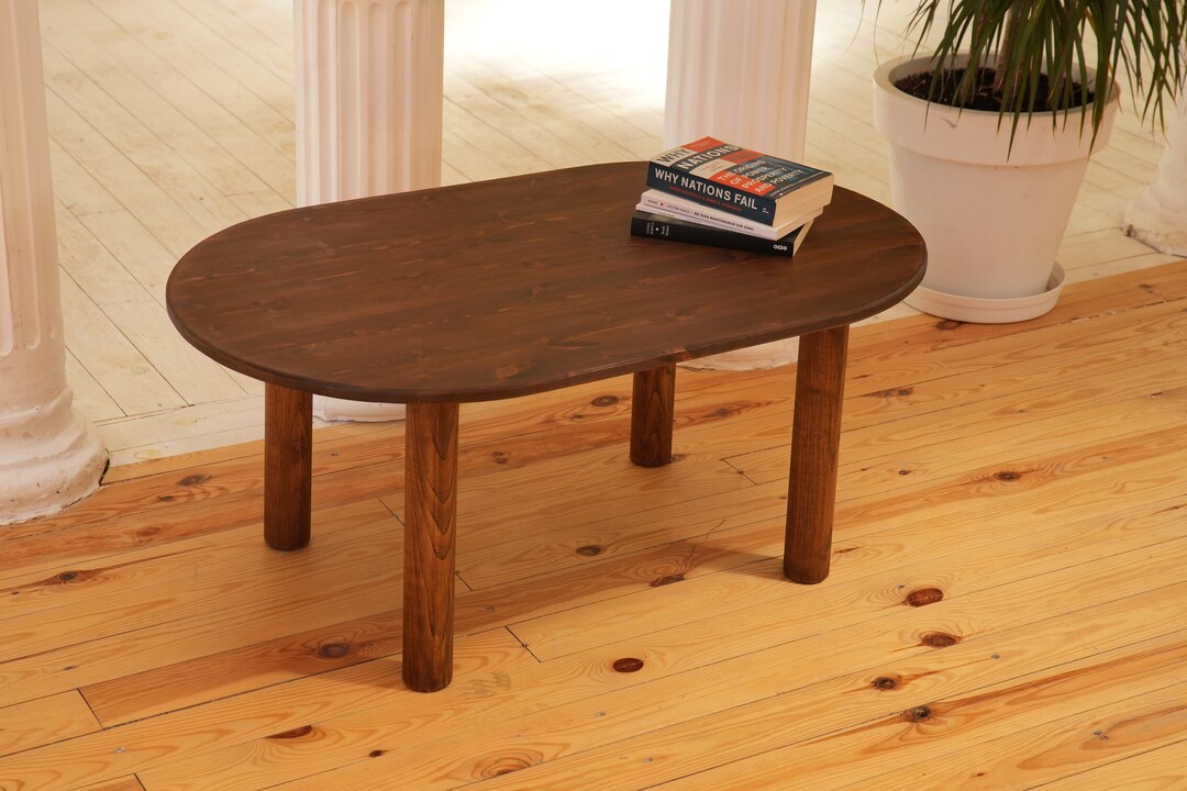 Wood Walnut Low Coffee Tables, Unique Small Rustic Low Center Table ...