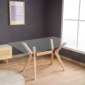 Solid Beech Wood Table Pedestal Legs, Rectangle Large Dining Table Butterfly Leg, Dining Table ...