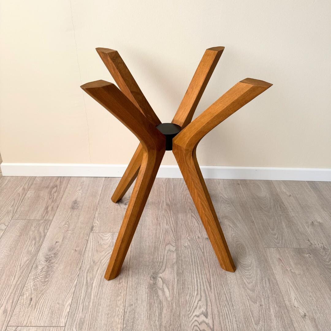Solid Beech Wood Spider Legs for Dining Table, Pedestal Leg for Round ...