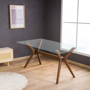 Solid Beech Wood Table Pedestal Legs, Rectangle Large Dining Table Butterfly Leg, Dining Table ...