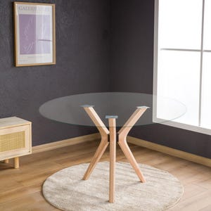 Solid Beech Wood Spider Legs for Dining Table, Pedestal Leg for Round ...