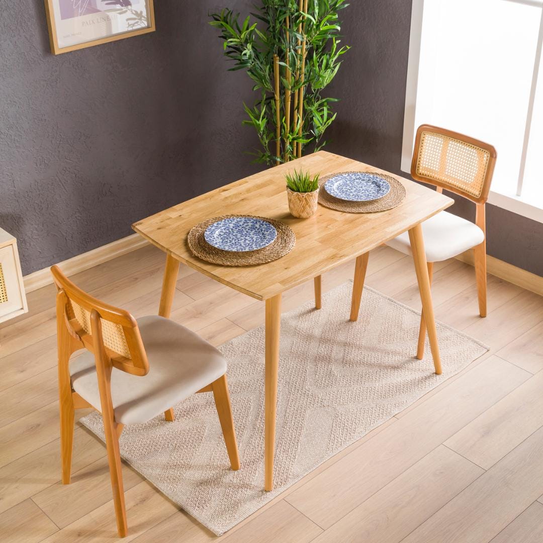 Semi Oval Side Dining Table 2 3 4 Seat Table, Solid Oak Wood Narrow ...