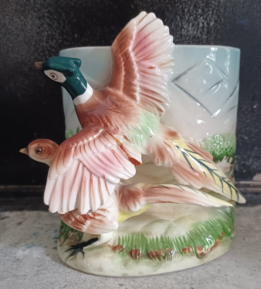 Vintage Japanese ESD Pheasant Vase Planter - Etsy