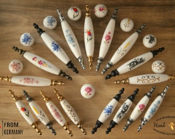 Flowers by GE Stained-glass-look Floral Decorative Ceramic Dresser Drawer Pulls Cabinet Cupboard ...