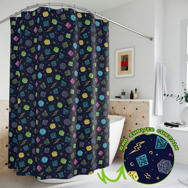 Dnd Dice Shower Curtain - Etsy