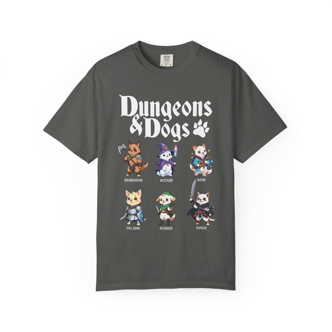Dungeons and Dogs Comfort Colors, Dnd Dog Shirt, Dungeons and Dragons ...