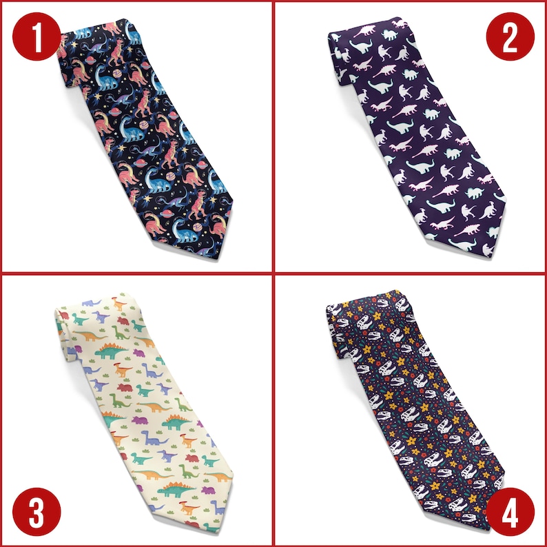 Dinosaur Funny Ties, Dino Necktie, T-rex Fans, Dinosaur Gift - Etsy