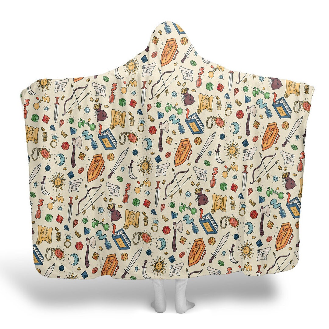 Dnd Hooded Blanket: Microfiber Fleece Dungeons and Dragons Gift - Etsy