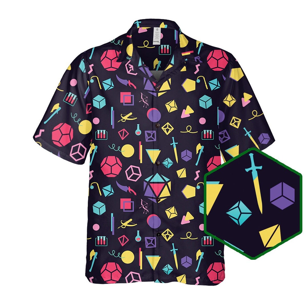 Dnd Pattern Shirt, Dungeons and Dragons Shirt, Dnd Hawaiian Shirt Shirt ...