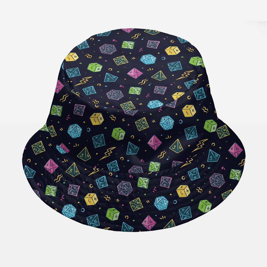 Dnd Dice Bucket Hat, Dnd Hat, Dungeons and Dragons Hat, Dnd Gift, Dm ...