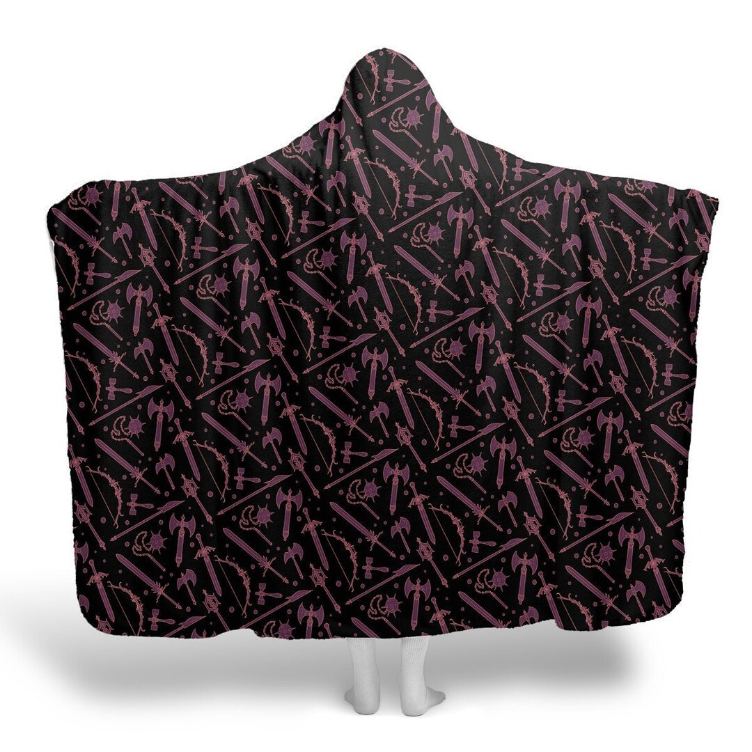 Dnd Blanket, Dnd Hooded Blanket, Dnd Gifts, Dnd Medieval Weapon Blanket ...