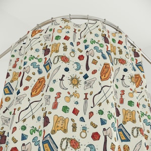 Dnd Items Shower Curtain, Dnd Curtain, Dnd Bathroom Decoration ...