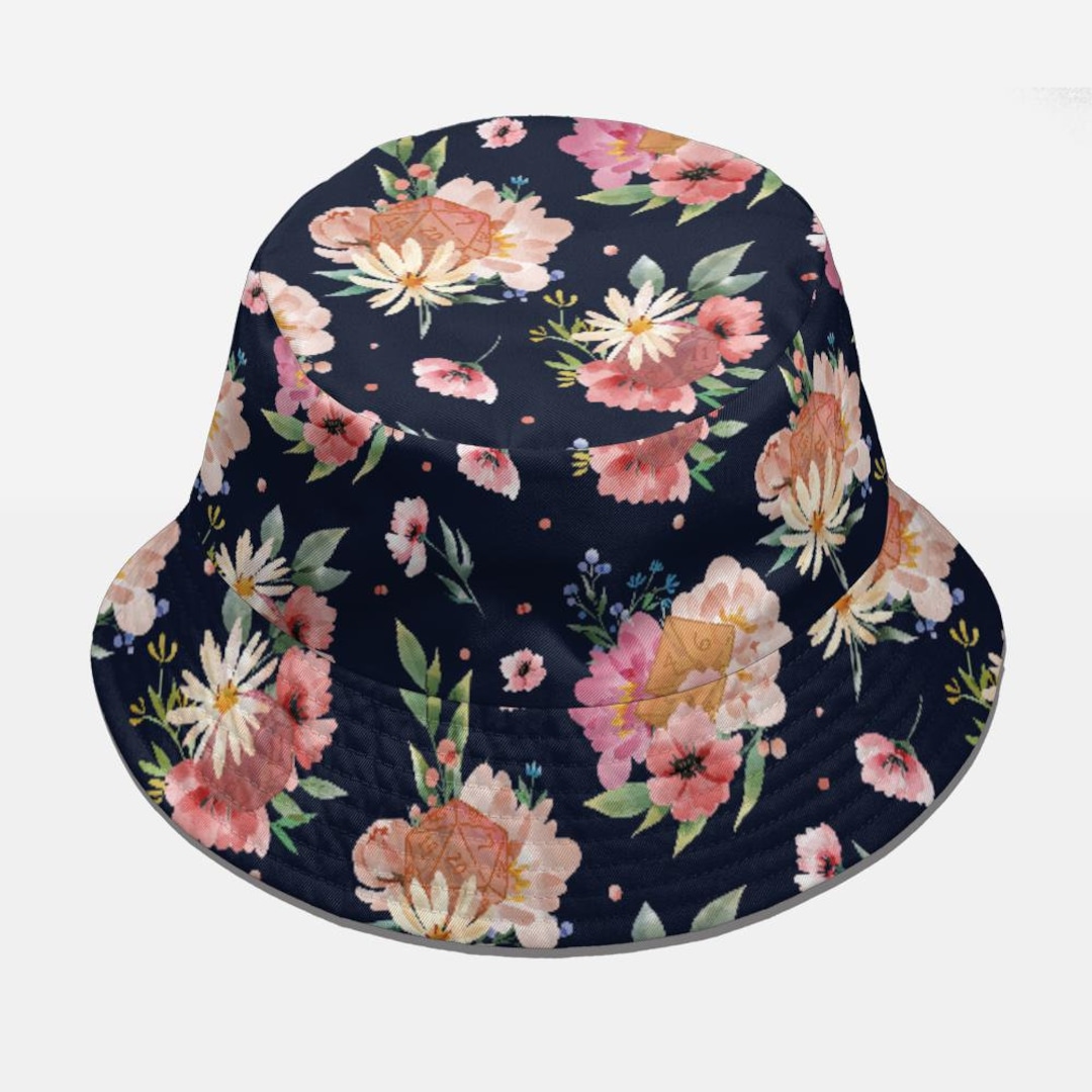 Dnd Dice Floral Bucket Hat, Dnd Hat, Dungeons and Dragons Hat, Dnd Gift ...