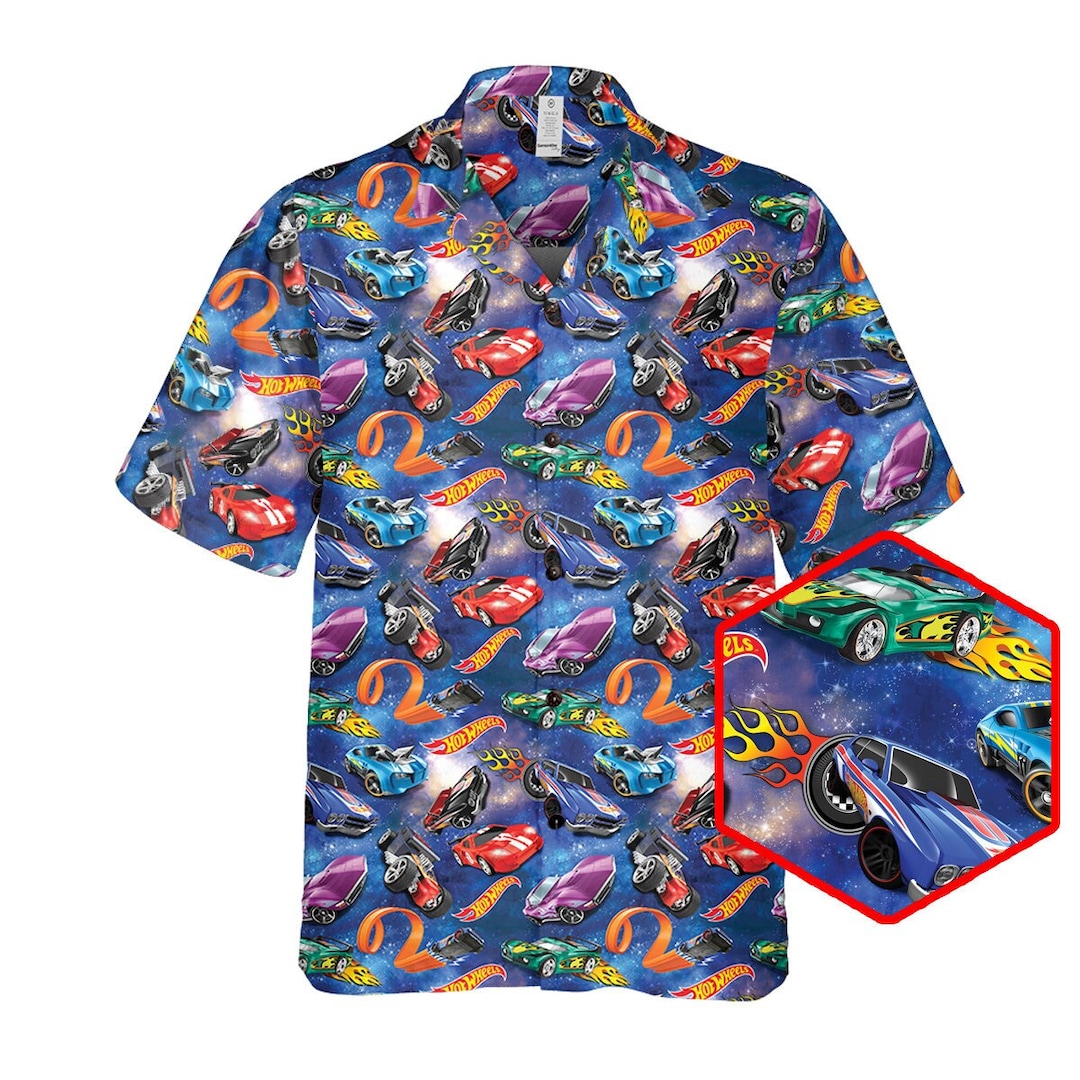 Racing Cars Hawaiian Shirt, Hot Wheels Cars Shirt, Fire Race Shirt ...