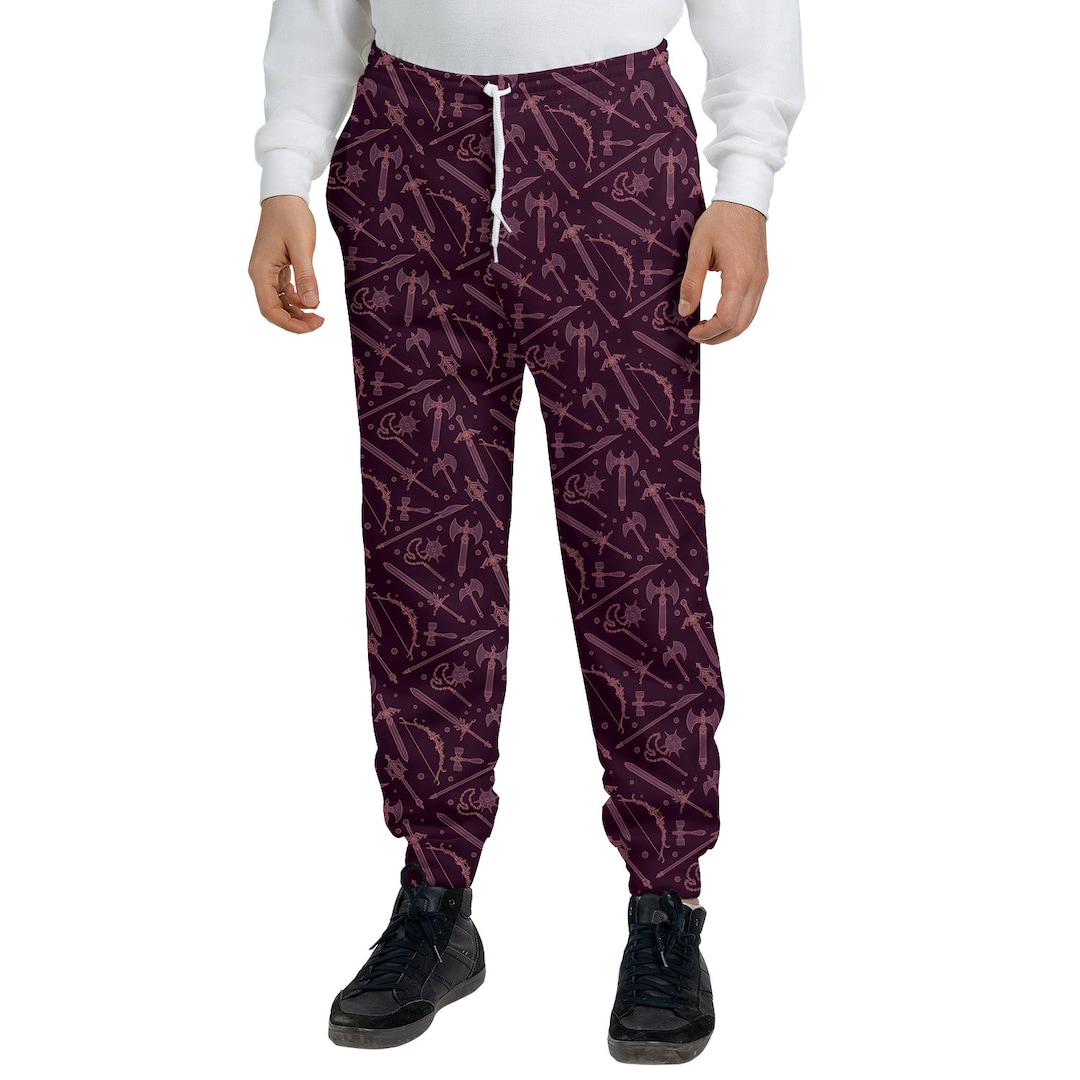 Dnd Weapon Bottoms, Dnd Weapons Theme Pants, Dnd Sweatpants, Dungeons ...