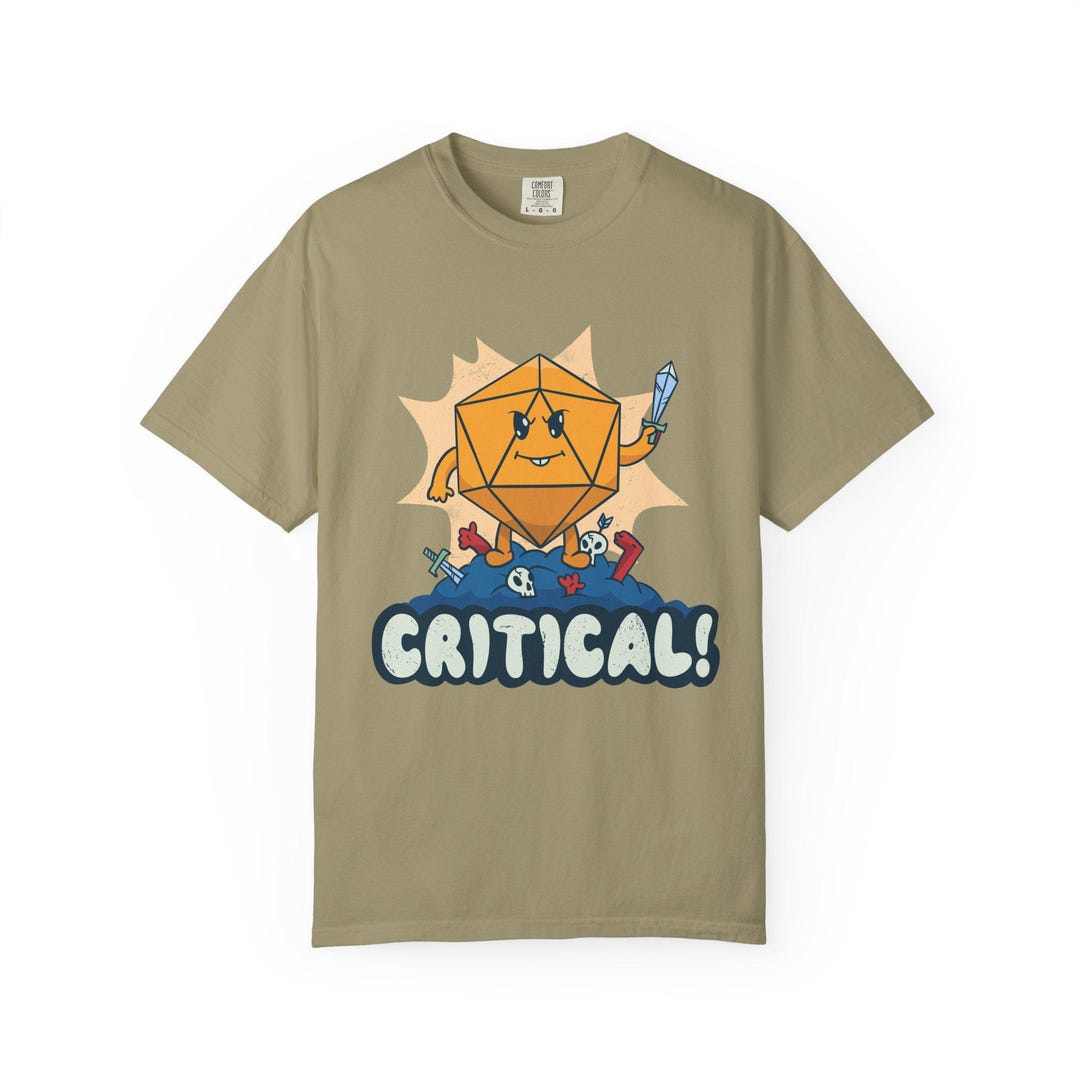 Comfort Colors Dnd Shirt: Crit Hit Dice 20 Tee - Etsy