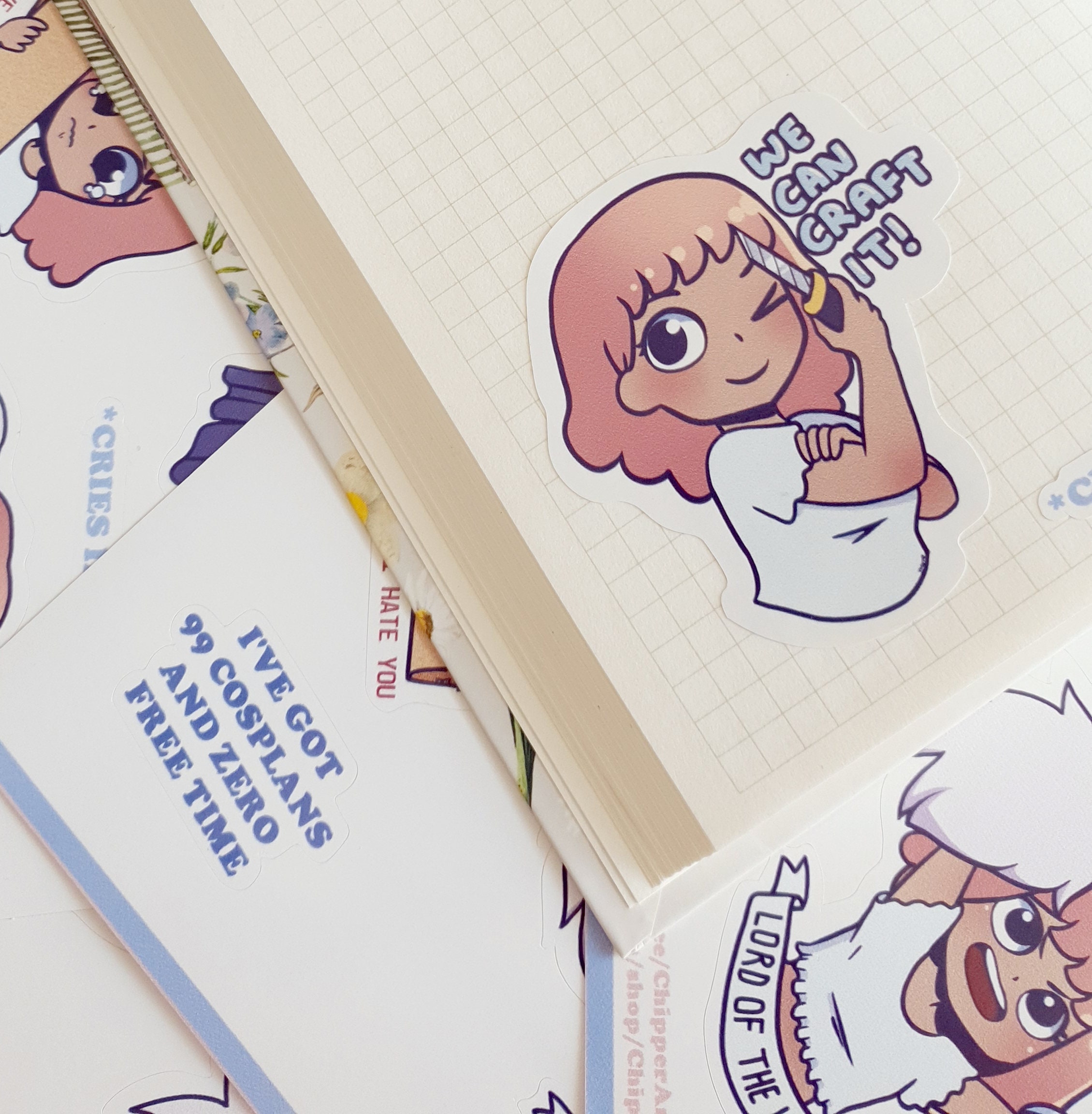 Cosplay Essentials A5 PVC Sticker Sheets Cute Gift Idea for a Cosplayer ...