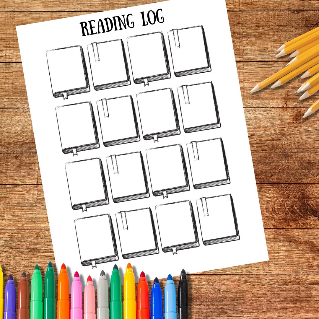 Printable Reading Log Pages Digital PDF Download Book Cover - Etsy