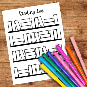 Printable Reading Log Pages Digital PDF Download Book Cover - Etsy