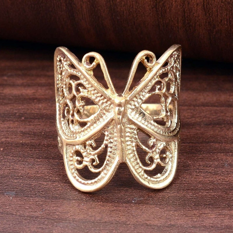 Gold Butterfly Ring - Etsy